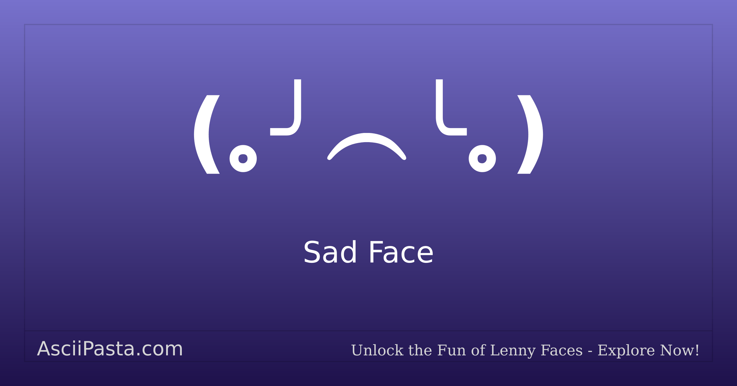 Ascii Pasta | Sad Face Text Face (｡╯︵╰｡) | Copy Nervous Emoticon