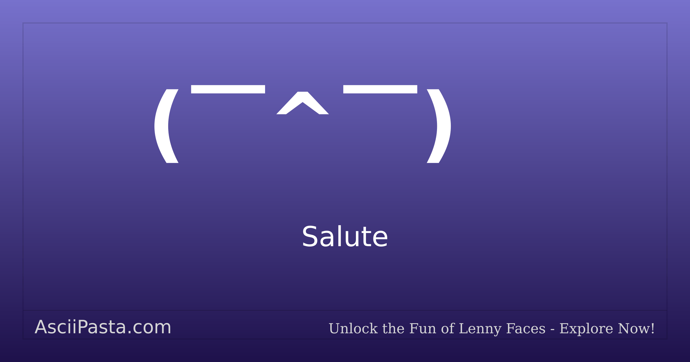 Ascii Pasta | Salute Text Face (￣^￣)ゞ | Copy Running Emoticon