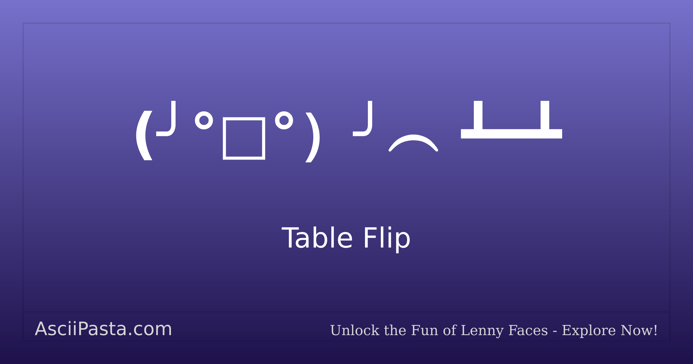 Ascii Pasta | Table Flip Text Face (╯° °）╯︵ ┻━┻ | Copy Running Emoticon