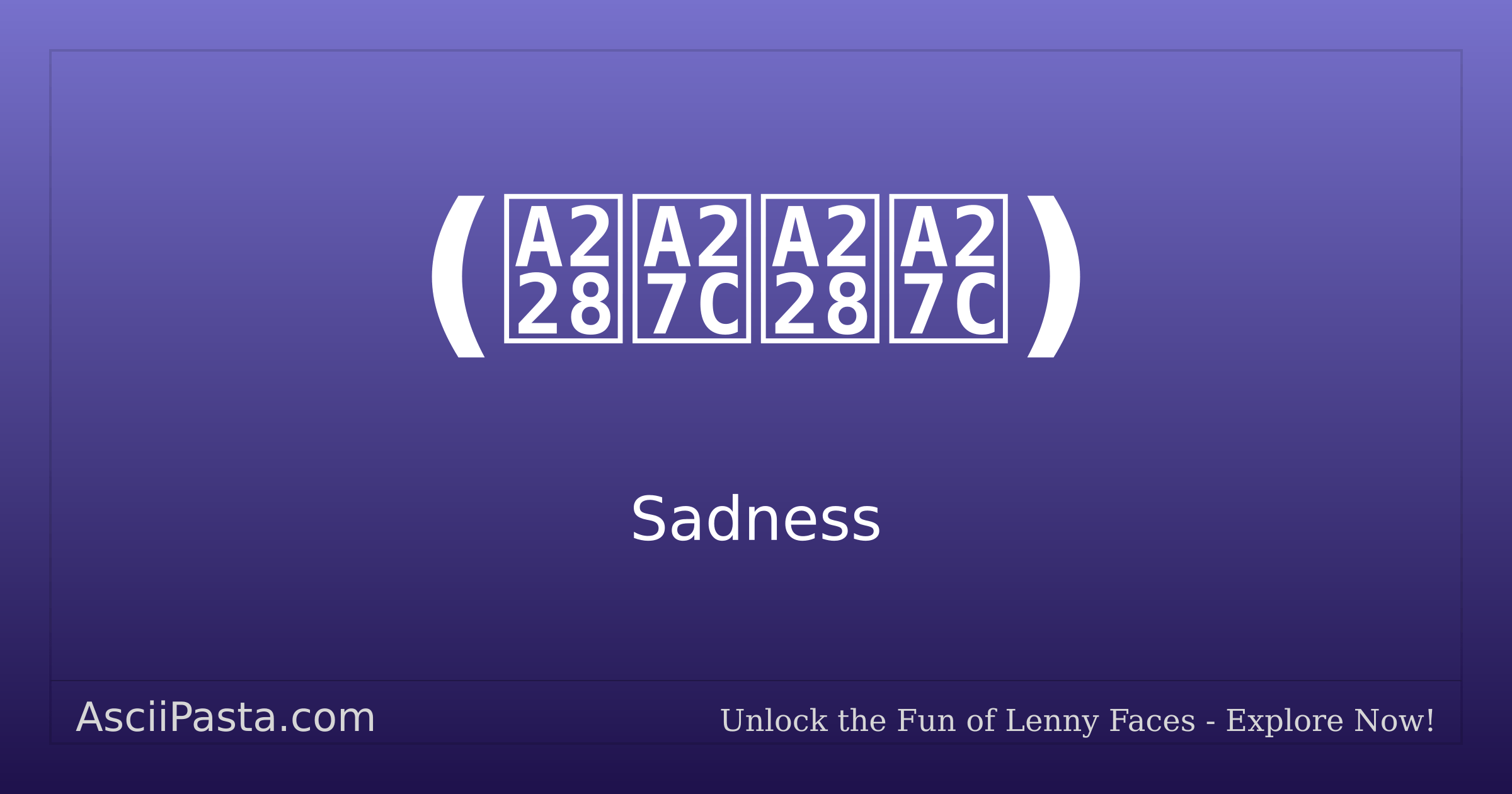 Ascii Pasta | Sadness Text Face (ꈨꉼꈨꉼ) | Copy Sad Emoticon