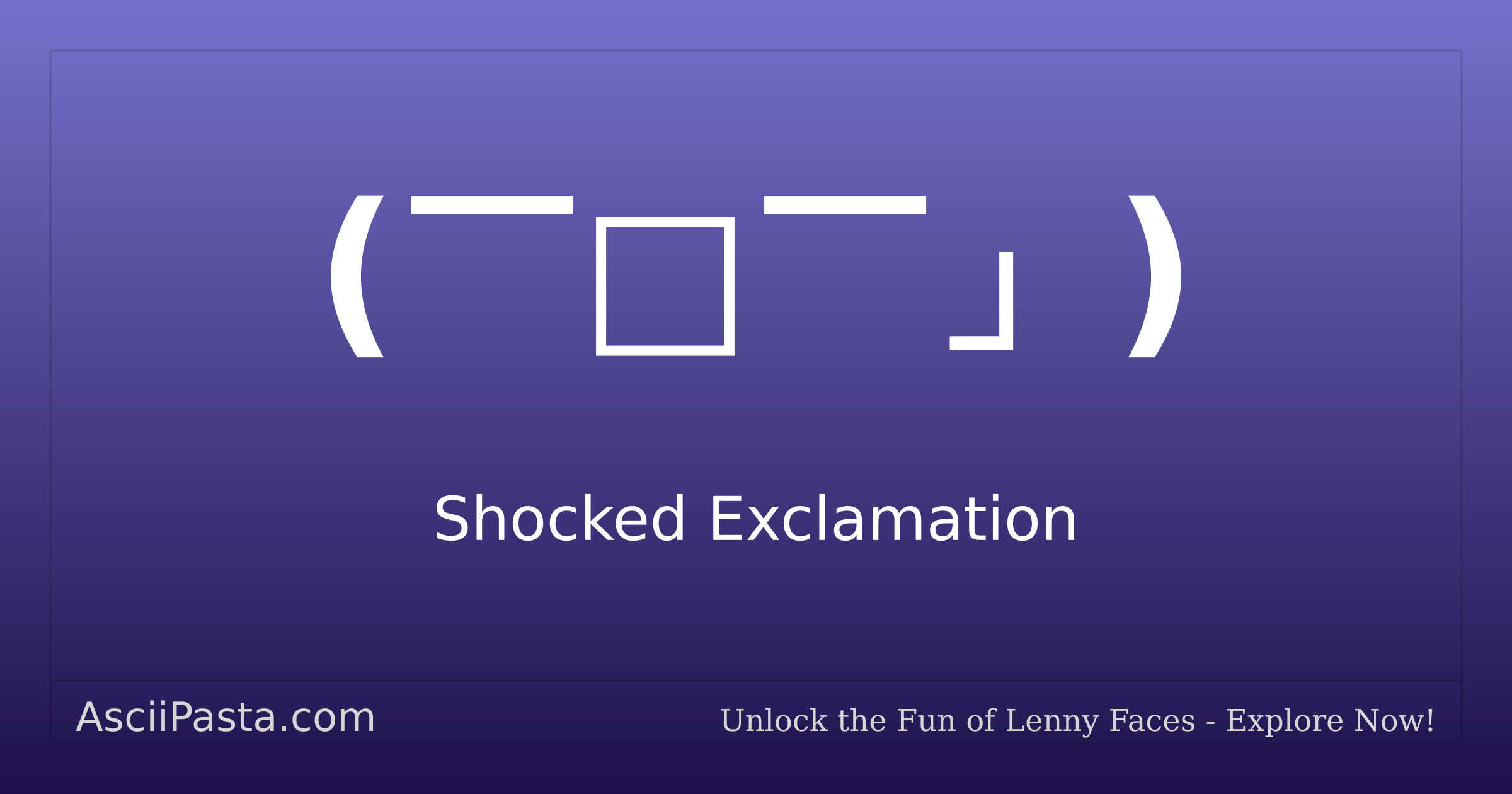 Ascii Pasta | Shocked Exclamation Text Face (￣ ￣」) | Copy Scared Emoticon