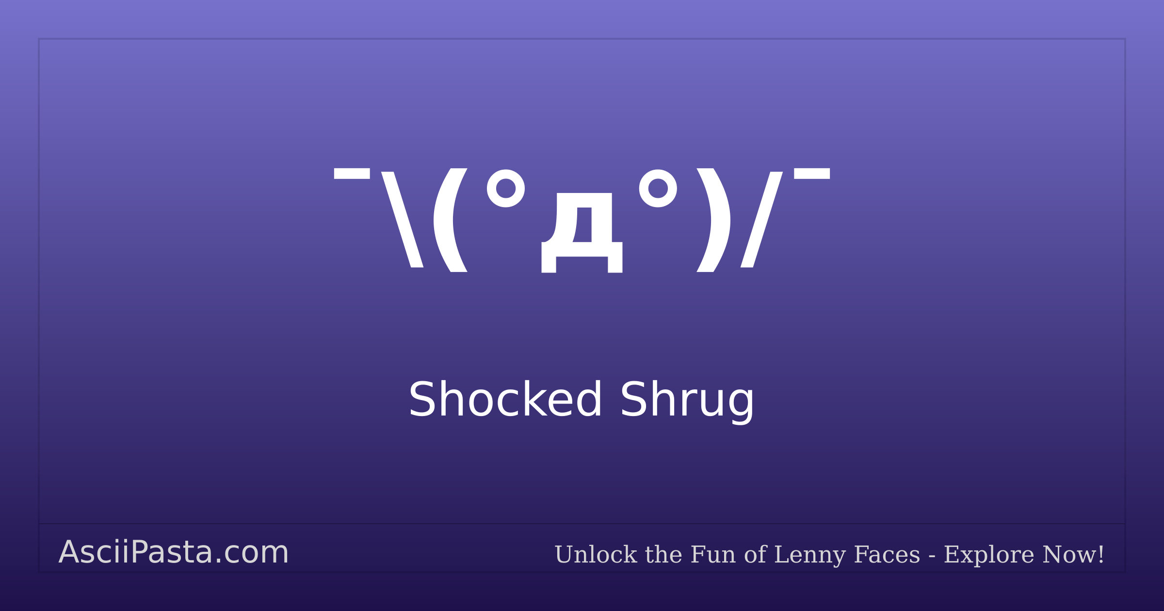 Ascii Pasta | Shocked Shrug Text Face ¯\(°д°)/¯ | Copy Shrug Emoticon