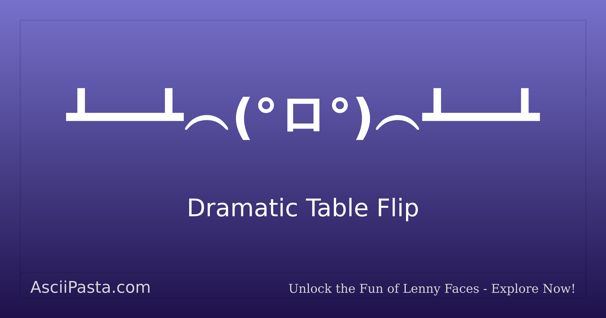 Ascii Pasta | Dramatic Table Flip Text Face ┻━━┻︵(°ロ°)︵┻━━┻ | Copy ...