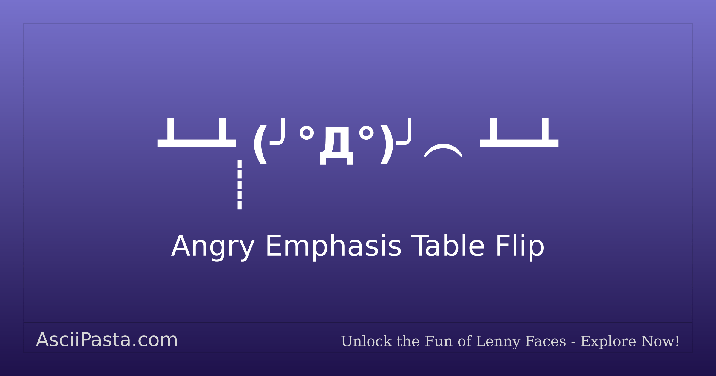 Ascii Pasta | Angry Emphasis Table Flip Text Face ┻━┻ ̩̩̩̩̩(╯°Д ...
