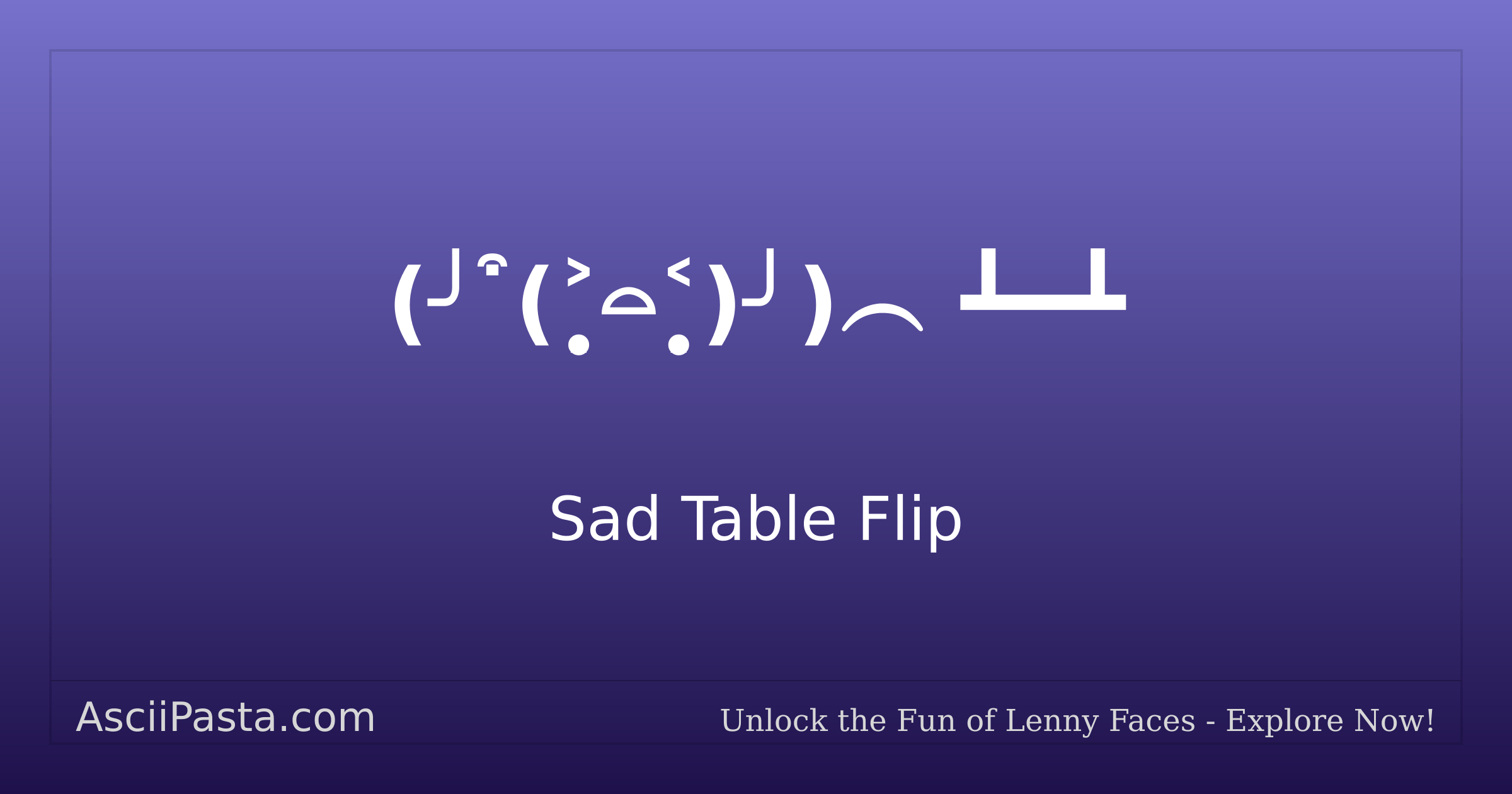 Ascii Pasta | Sad Table Flip Text Face (╯ ͒(˃̣̣̥⌓˂̣̣̥)╯)︵ ┻━┻ | Copy ...