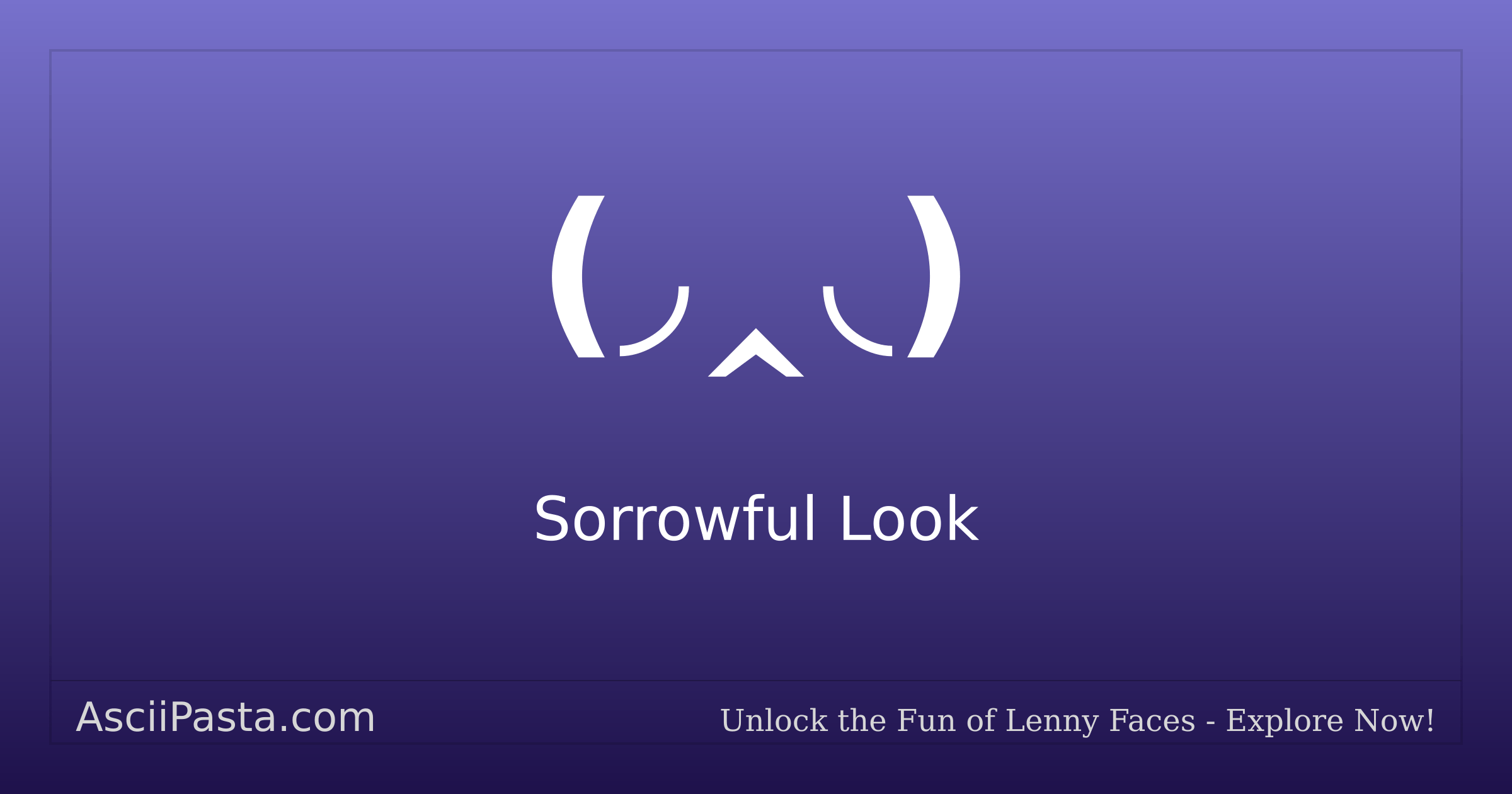 Ascii Pasta | Sorrowful Look Text Face ( ‸ ) | Copy Tired Emoticon