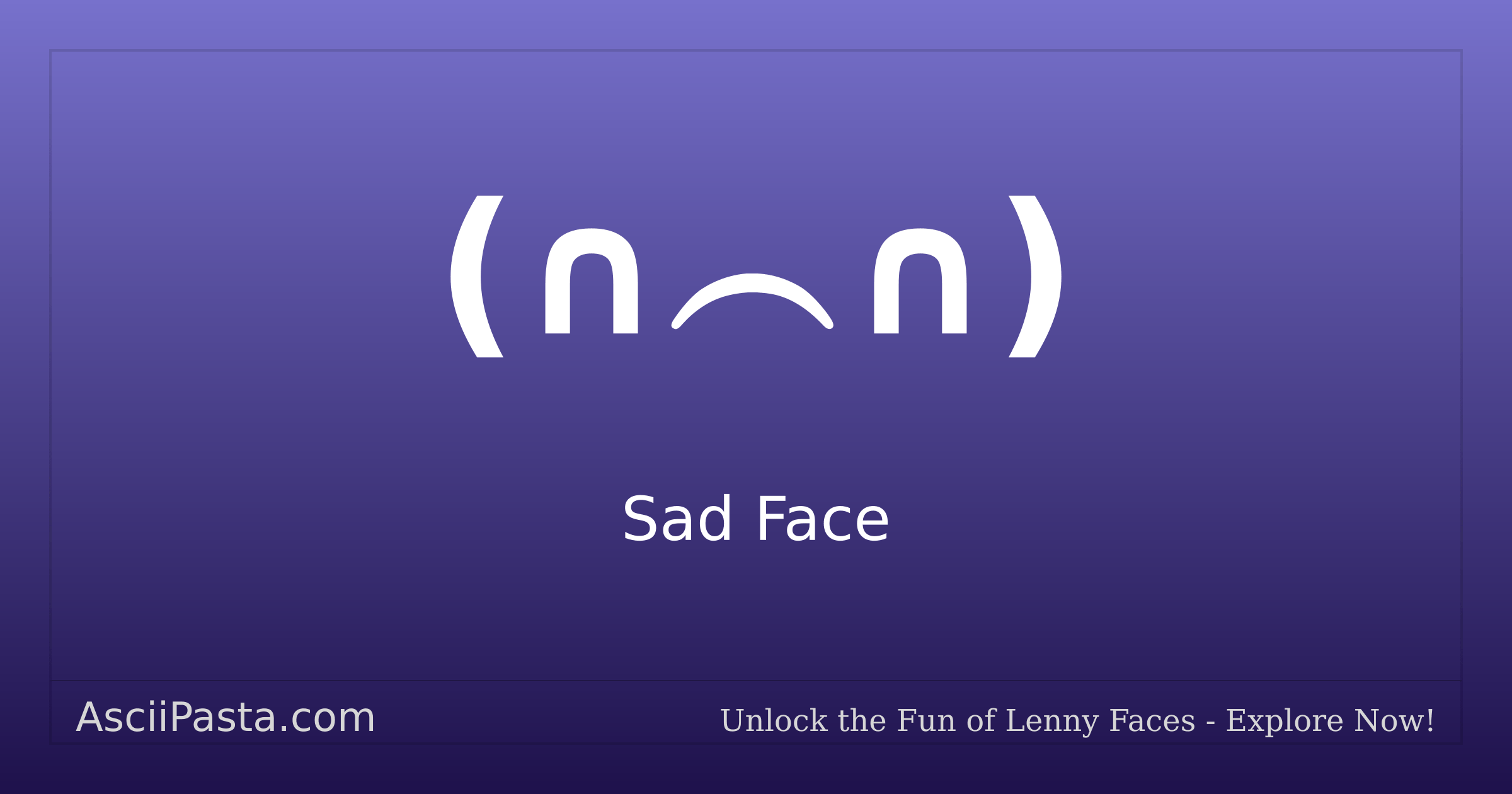 Ascii Pasta | Sad Face Text Face (∩︵∩) | Copy Bored Emoticon