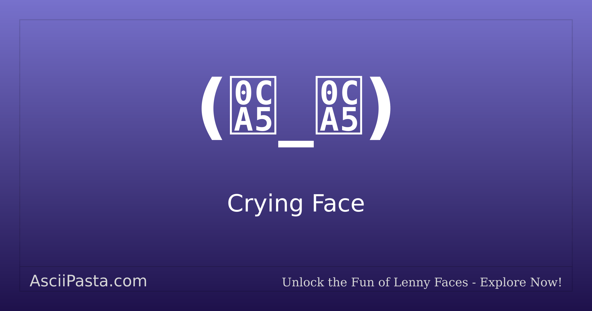 Ascii Pasta | Crying Face Text Face (ಥ_ಥ) | Copy Bored Emoticon