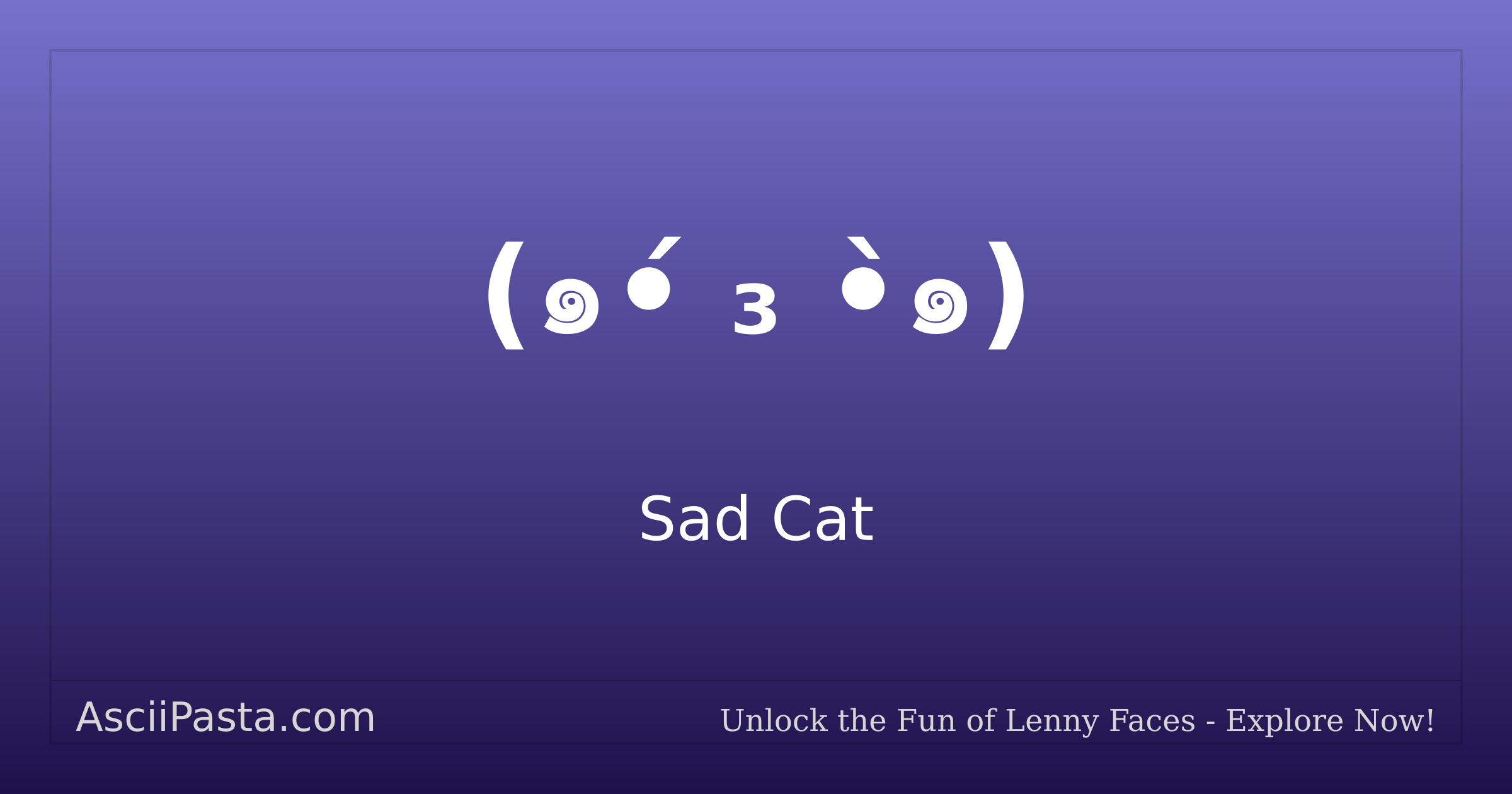 Ascii Pasta | Sad Cat Text Face (๑•́ ₃ •̀๑) | Copy Cats Emoticon