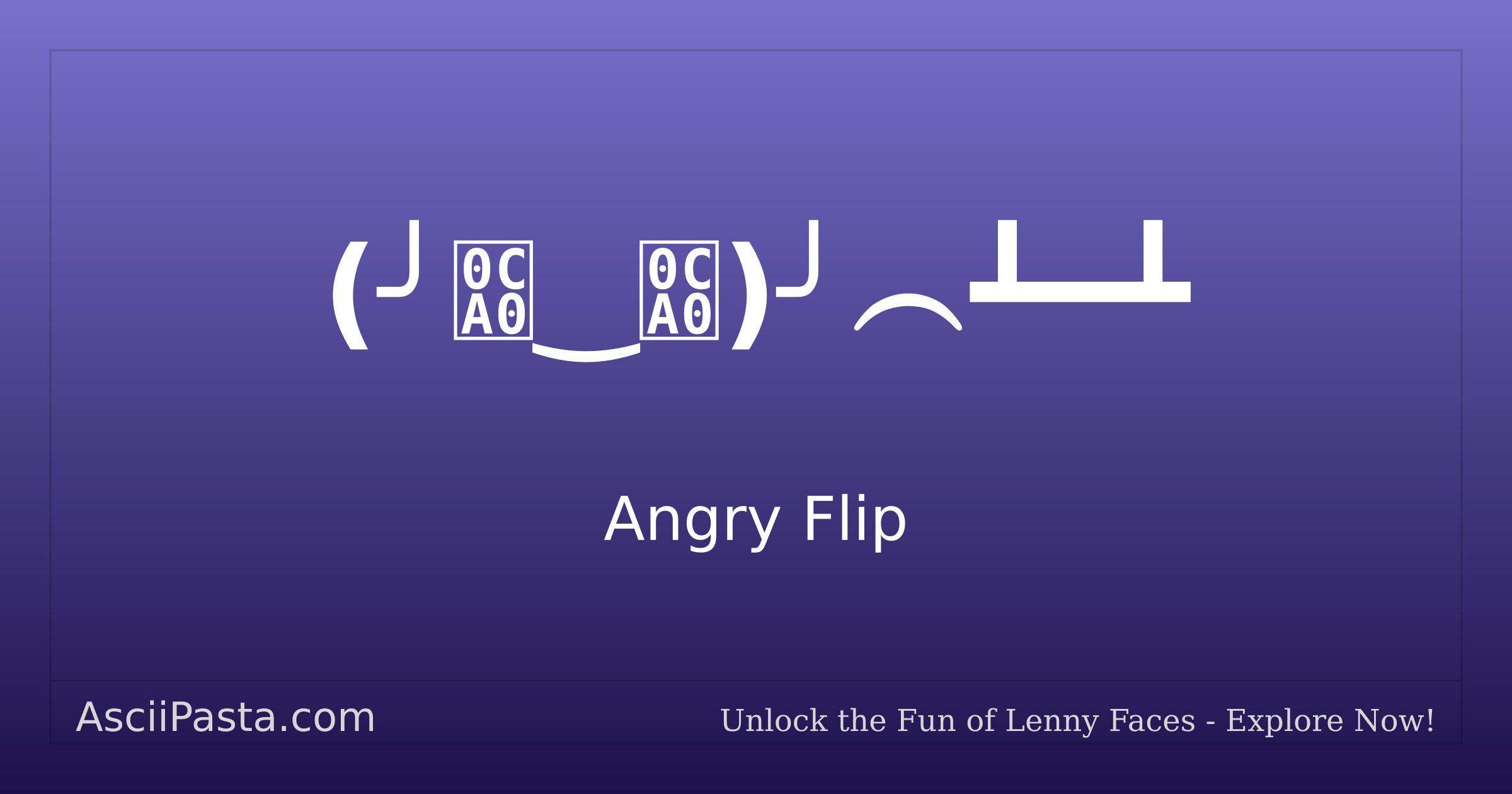 Ascii Pasta | Angry Flip Text Face (╯ಠ‿ಠ)╯︵┻━┻ | Copy Angry Emoticon