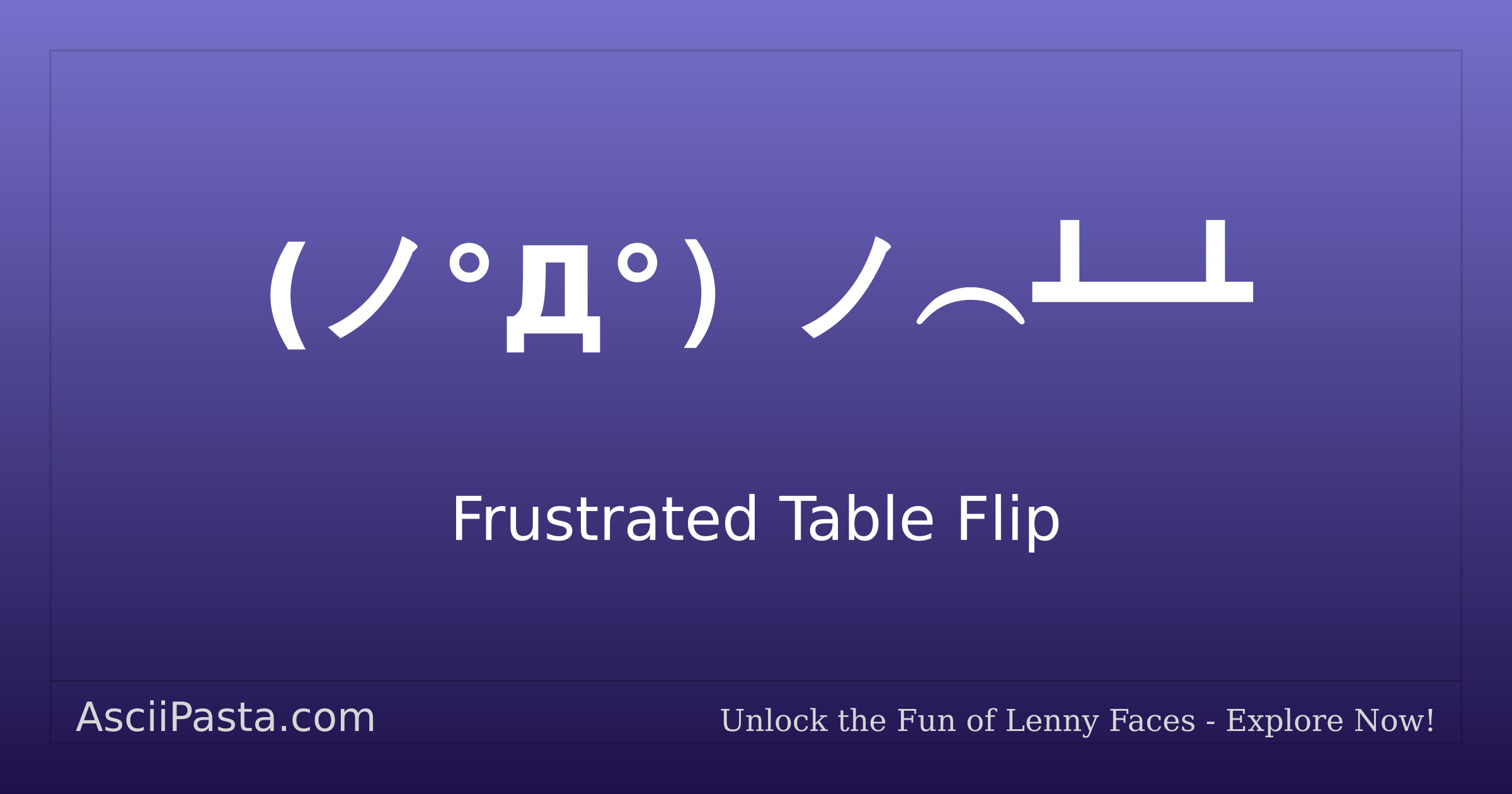 Ascii Pasta | Frustrated Table Flip Text Face (ノ°Д°）ノ︵┻━┻ | Copy Angry ...