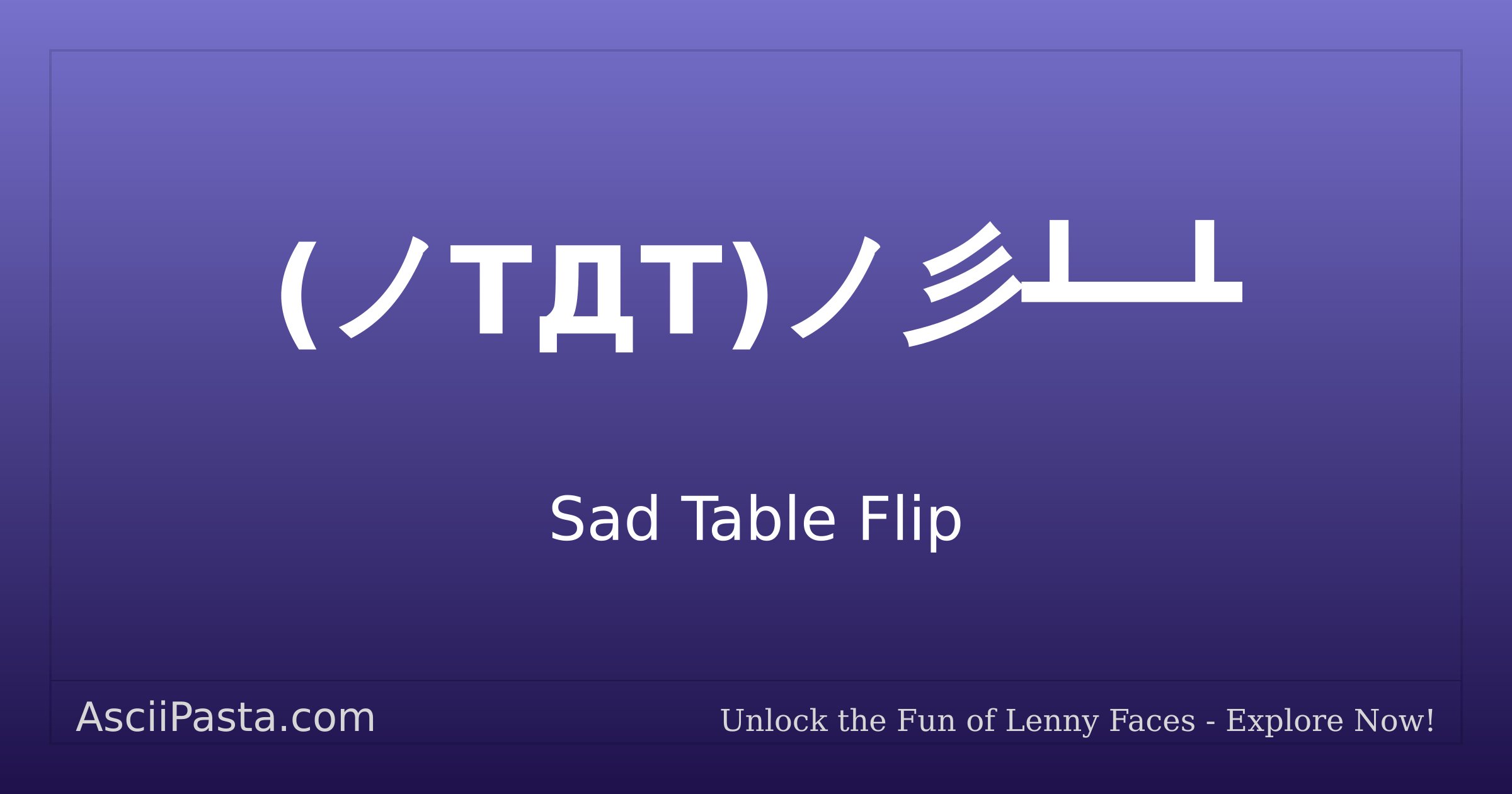 Ascii Pasta | Sad Table Flip Text Face (ノTДT)ノ彡┻━┻ | Copy Angry Emoticon