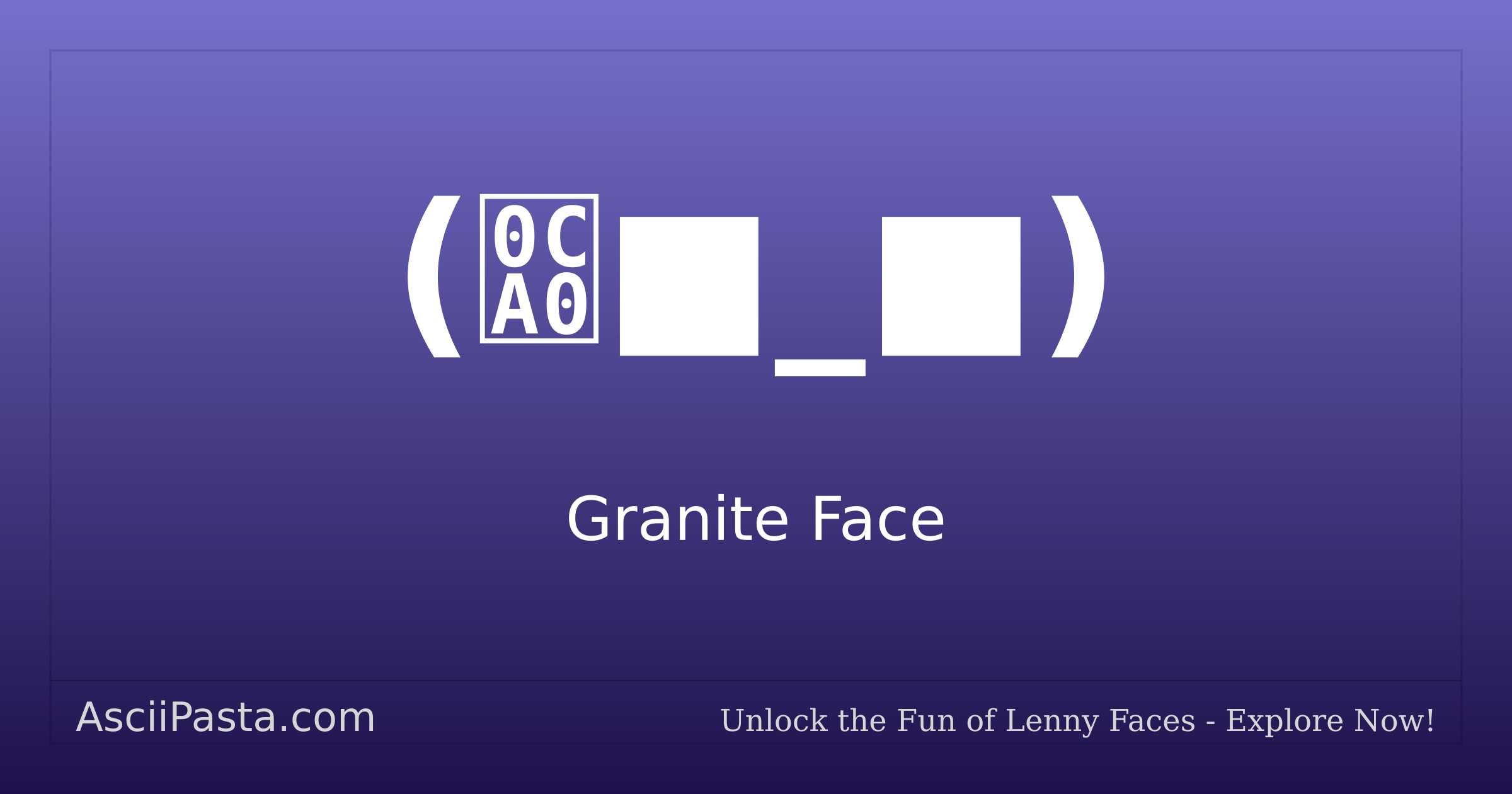 Ascii Pasta | Granite Face Text Face (ಠ _ ) | Copy Disapproving Emoticon