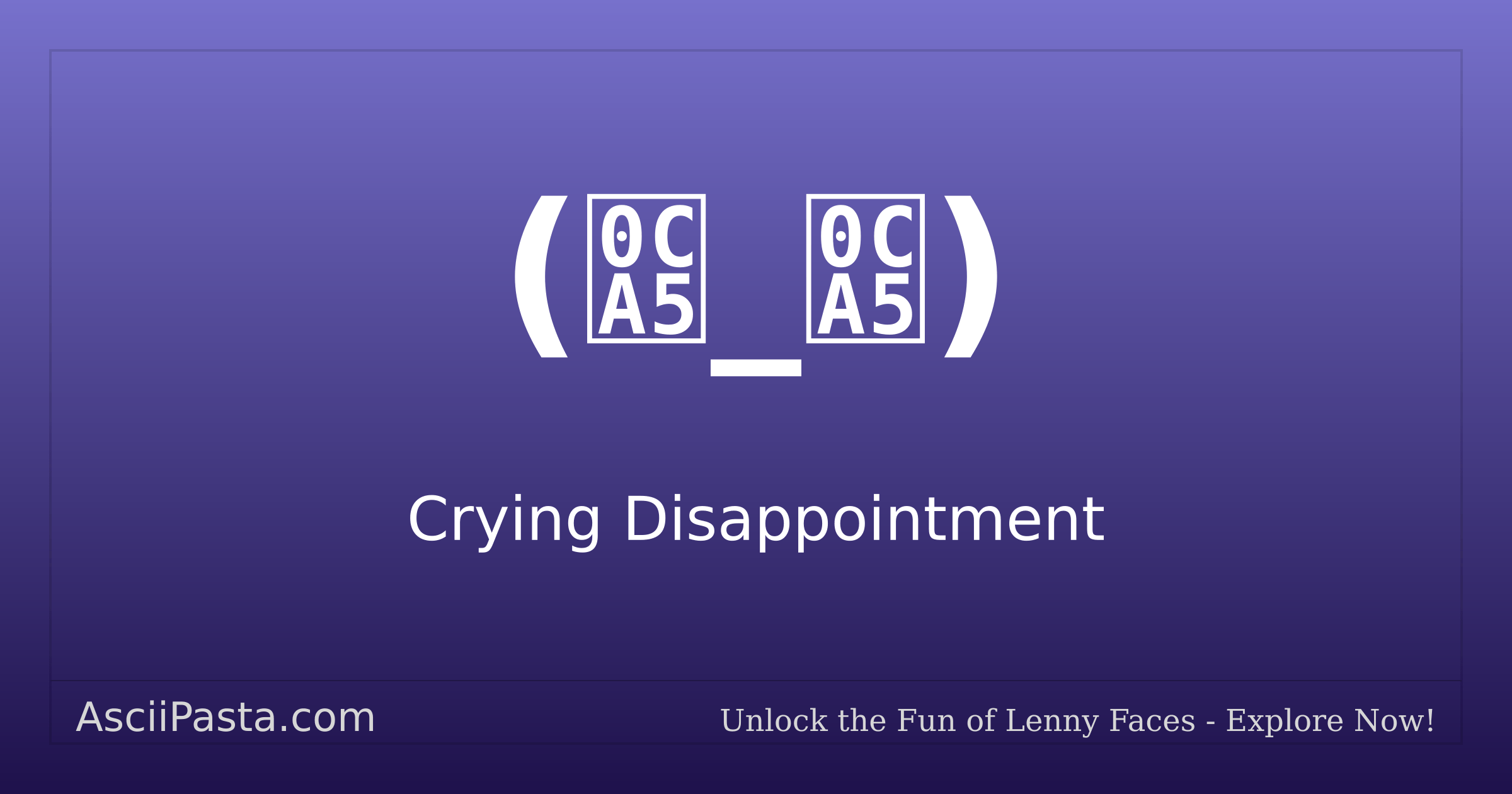 Ascii Pasta | Crying Disappointment Text Face (ಥ_ಥ) | Copy Disapproving ...